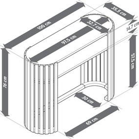 Tchibo - Bambusová konzole »Holt« s lamelovými prvky - barva: hnědá