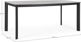 BIZZOTTO Zahradní jídelní stůl ALCORA 180x90 cm černý