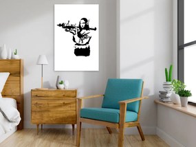 Obraz - Banksy Mona Lisa with Rocket Launcher (1 Part) Vertical