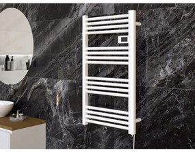 Erga Pago, elektrické topné těleso 540x960 mm s digitálním termostatem, 500W, bílá matná, ERG-LAV-GRZE-E-ALU-960540-WH