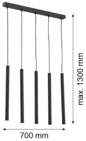 Argon 2137 - Lustr na lanku ETNA 5xG9/6W/230V černá