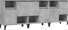 Příborníky 3 ks betonově šedé 60 x 35 x 70 cm kompozitní dřevo 3185747