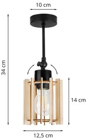 Stropní svítidlo TIMBER 7, 1x dřevěné stínítko