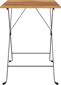 Skládací bistro stůl 55 x 54 x 71 cm masivní teak a ocel 319978