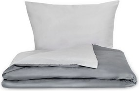 Saténové povlečení LUXURY COLLECTION tmavě šedé/světle šedé - 1x 220/200, 2x 70/90cm