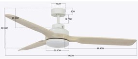 Lucci air 213055 - LED Stropní ventilátor SHOALHAVEN GX53/17W/230V pavlovnie +DO