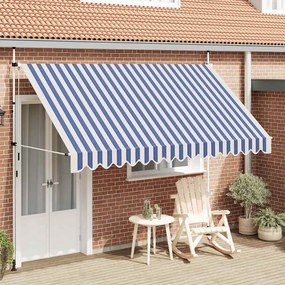 vidaXL Ručně zatahovací markýza 350 cm [43229] Barva: Modro-bílá