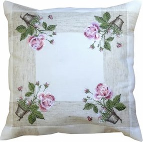 Povlak na polštář Růžové růže 40 × 40 cm