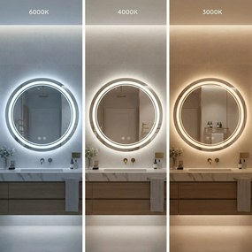 Tutumi Zrcadlo ⌀50 cm s vyhříváním a regulovatelným LED osvětlením HOM-00202
