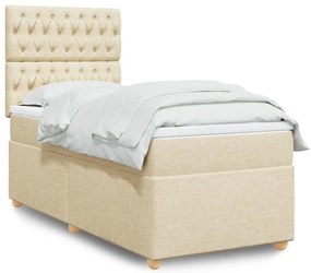 Box spring postel s matrací krémová 90x200 cm textil 3293475