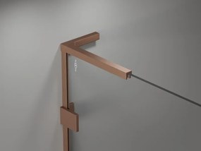 Mexen Lunar, L půlkruhový sprchový kout naklápěcí doleva 90 x 70 cm, 8mm čiré sklo, profil měděná matná, 833L-090L-070P-65-00