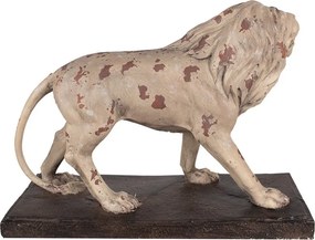 Béžová antik dekorativní socha lev Lion - 55*23*40 cm