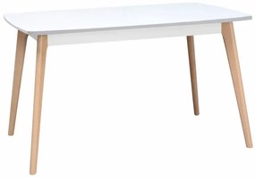 Jídelní stůl EMILIO - pevný buk/bílá 130x85 cm