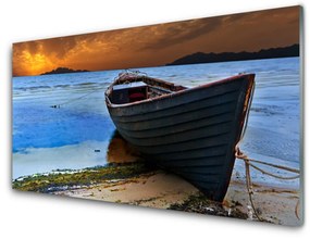 Plexisklo-obraz Loď Moře Pobřeží Pláž 125x50 cm