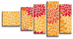 Sablio Obraz - 5-dílný Barevné květiny - 100x60 cm