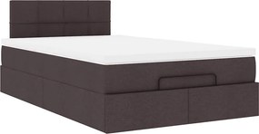 Osmanský rám postele s matrací tmavě hnědá 120x190cm textil 3311445
