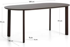 Zahradní jídelní stůl se skleněnou deskou 90x180 cm Erice – Kave Home