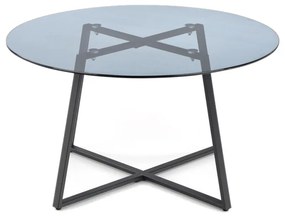 Konferenční stolek ZELDA, 80x45x80, kouřové sklo/černá