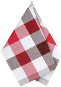 Bellatex Kuchyňská utěrka 1 ks 50x70 cm Kostka červená, bílá