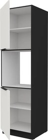 ARIA wb | vysoká skříňka 60 DP-210 2F na vestavnou troubu | 60 cm | ANTI FINGERPRINT povrch | černá/bílá