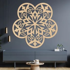 Dřevěný nástěnný obraz mandala tajemná květina | SENTOP HDF0321