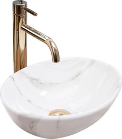 Rea Sofia mini Shiny Aiax, keramické umyvadlo na desku 35x26 cm, imitace kamene Aiax, REA-U8014