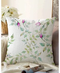Béžový povlak na polštář s příměsí bavlny Minimalist Cushion Covers Roses, 55 x 55 cm