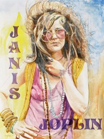 Plechová cedule Janis Joplin II Velikost: A5 (20 x 15 cm)