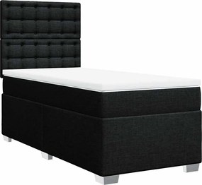 Box spring postel s matrací černá 80 x 200 cm textil 3292631