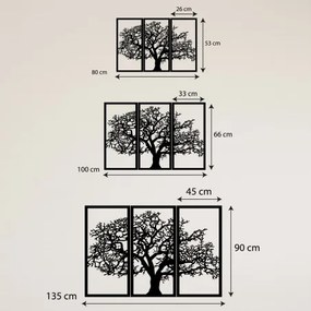 Dřevěný nástěnný obraz Strom života: Sada 3 panelů | SENTOP PR0054