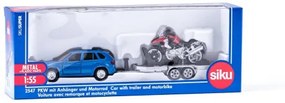 Siku BMW X5 s přívěsem a motorkou BMW R 1200 GS, 1:55