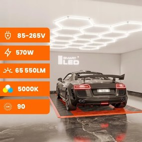 LED Stm stropní svítidlo HEXAGON LED/570W/85-265V 5000K CRI 90 IP54 bílá