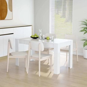 vidaXL Jídelní stůl 140 x 74,5 x 76 cm dřevotříska [804204] Barva: bílá s vysokým leskem