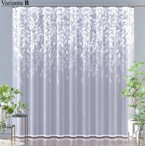Rebeka žakárová záclona, bílá, metráž,  3 rozměry výška: 120cm, výběr stran: varianta B