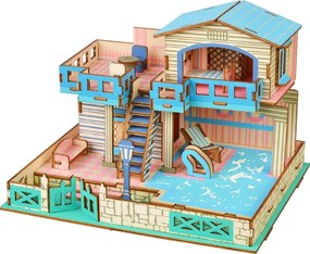 Dřevěné 3D puzzle Vila na ostrově Lembongon