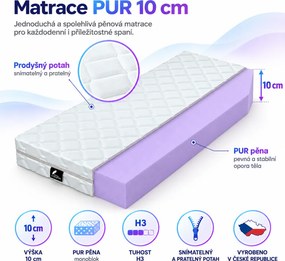 proPOSTELE Matrace Pur 10 cm 90 x 200 cm