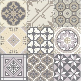 Sada 9 nástěnných samolepek Ambiance Decals Country Tiles, 10 x 10 cm