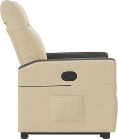 Zvedací polohovací křeslo krémové textil 3324056