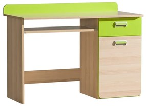 DOLMAR Psací stůl - LORENTO L10, jasan/zelená