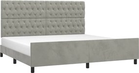 Rám postele bez matrace světle šedý 200 x 200 cm samet 3125958