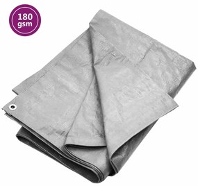 Plachta 180 g/m² 4 x 6 m šedá HDPE 151488