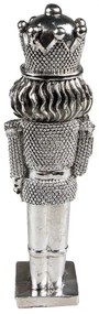 Vánoční dekorace Louskáček Stříbrný 5*4*16 cm – 5x4x16 cm