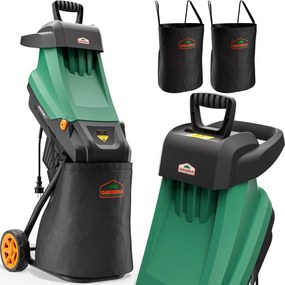 Drtič větví 2400W s 2 sběrné vaky je 50L