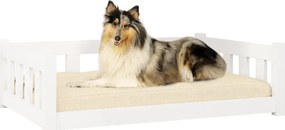 vidaXL Pelíšek pro psy 95,5 x 65,5 x 28 cm masivní borovice [833256] Barva: Bílá
