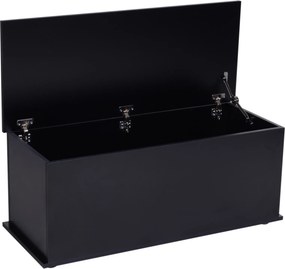 HOMCOM Dřevěný úložný box s víkem, nosnost max. 120 kg pro ložnici a obývací pokoj 100x40x40 cm Černý