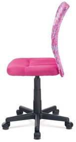 Kancelářská židle KA-2325 PINK, růžová mesh, plastový kříž, síťovina motiv