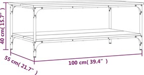 vidaXL Konferenční stolek 100 x 55 x 40 cm kompozitní dřevo [832837] Barva: hnědý dub