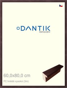 DANTIK rámeček 60x80 | FC hnědá vysoká (Plexi Čiré)