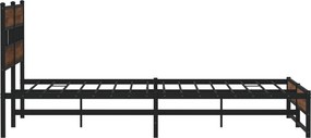 Kovový rám postele bez matrace hnědý dub 200 x 200 cm 3308515