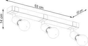 Sollux Lighting Stropní svítidlo ZUCA 3 černé